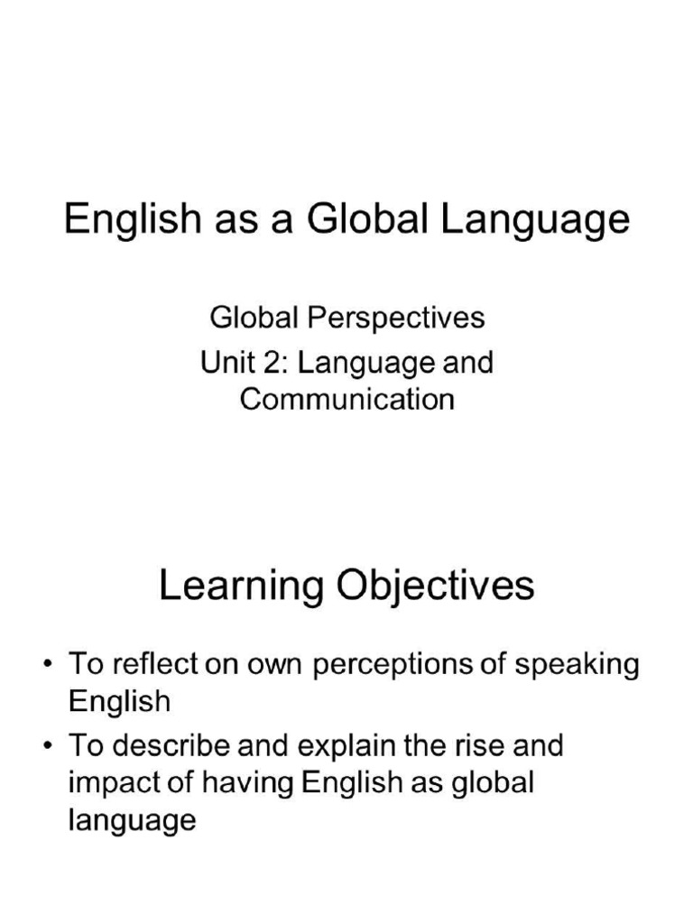 Why English Is A Global Language | PDF