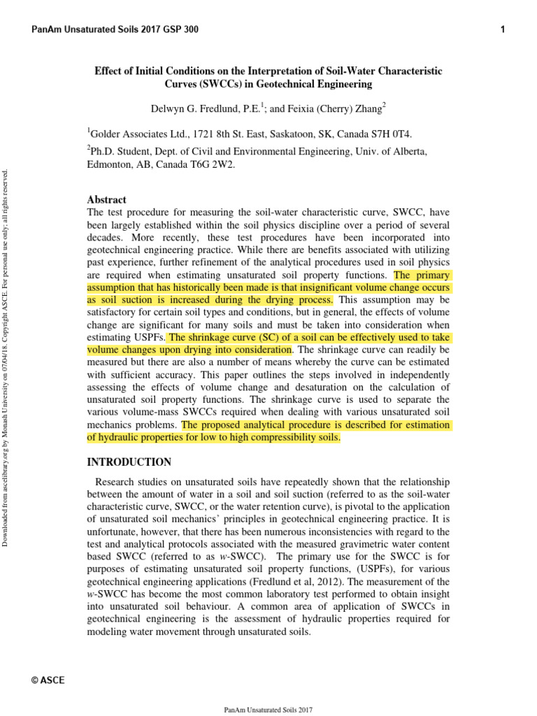 2017-Fredlund-Effect of Initial Conditions On The Interpretation of Soil-Water Characteristic ...