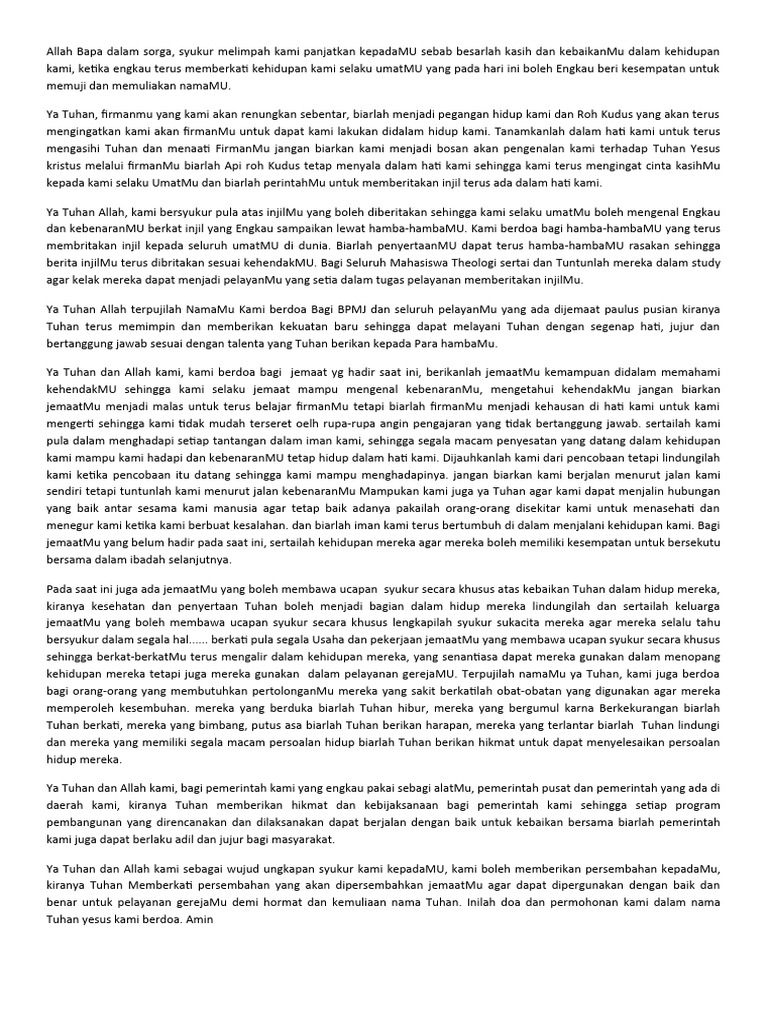 Allah Bapa Dalam Sorga | PDF