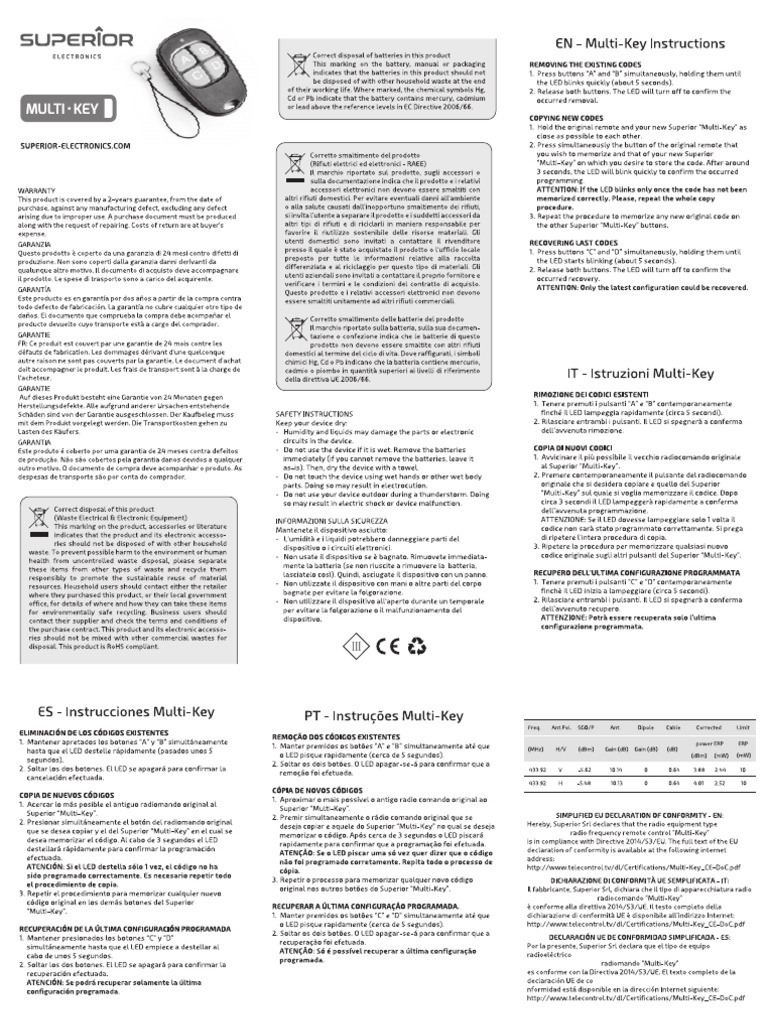 Multi Key Manual en | PDF