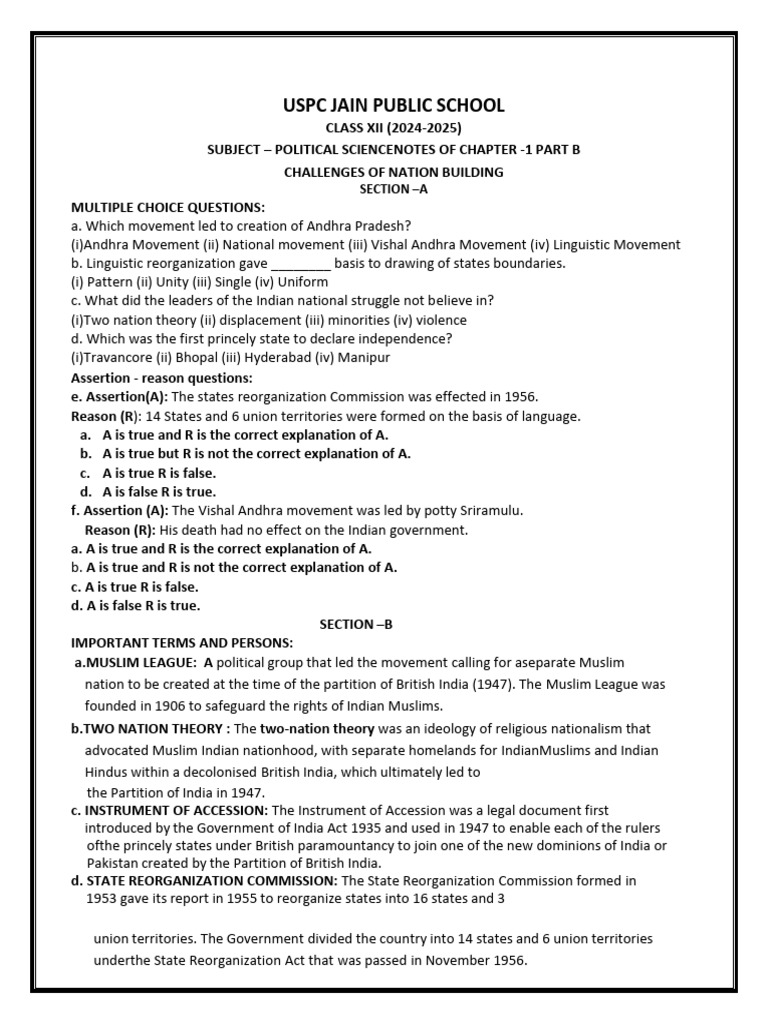 Resource 20240527133433 Notes of Pol Science Chapter 1 Part B (2024 ...