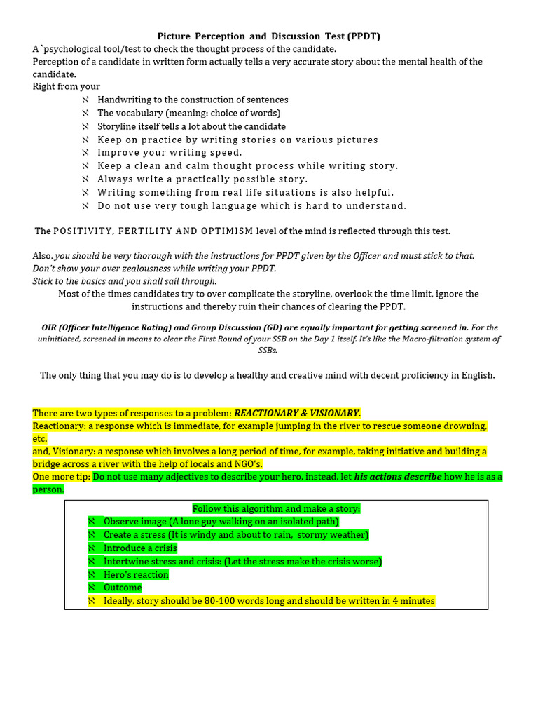 01 - Picture Perception Test SSB | PDF | Body Language | Patient