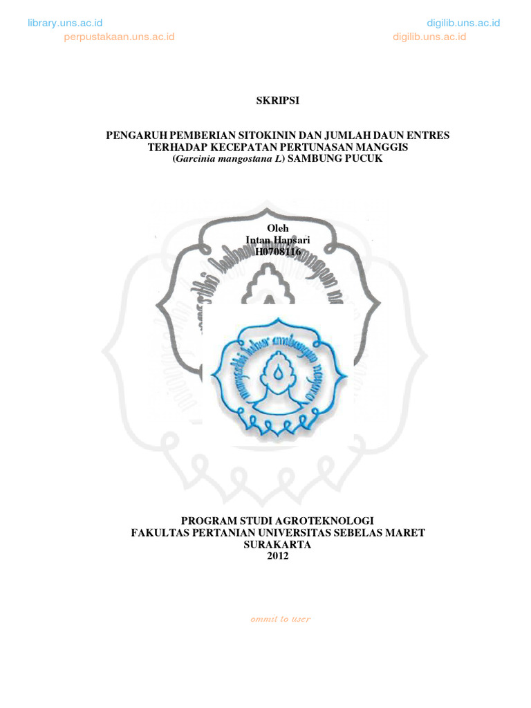 Pengaruh Sitokinin pada Pertunasan Manggis | PDF