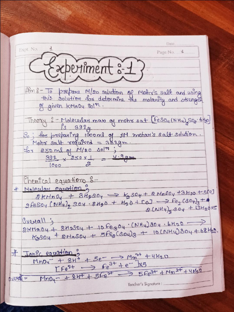 Chemistry Practical | PDF