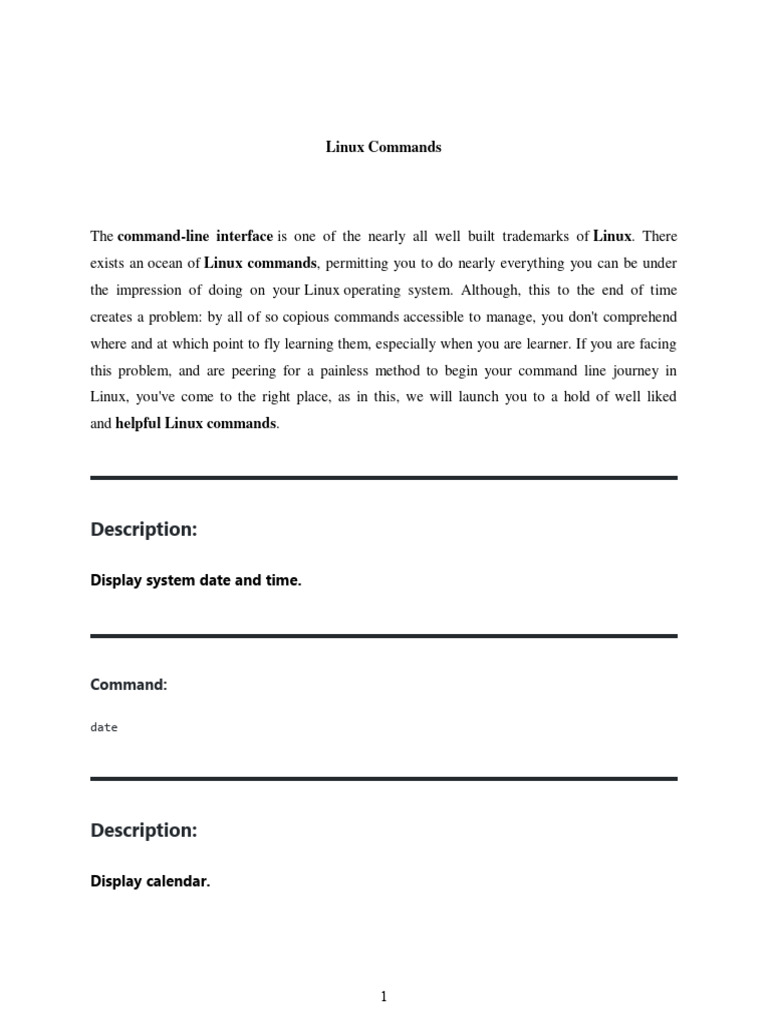 Important Linux Commands | PDF | Operating System | Linux