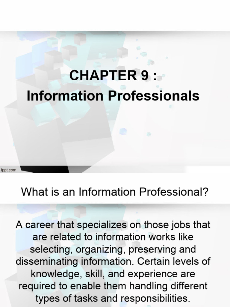 CHAP 9 Information Professionals New | PDF | Information | Libraries