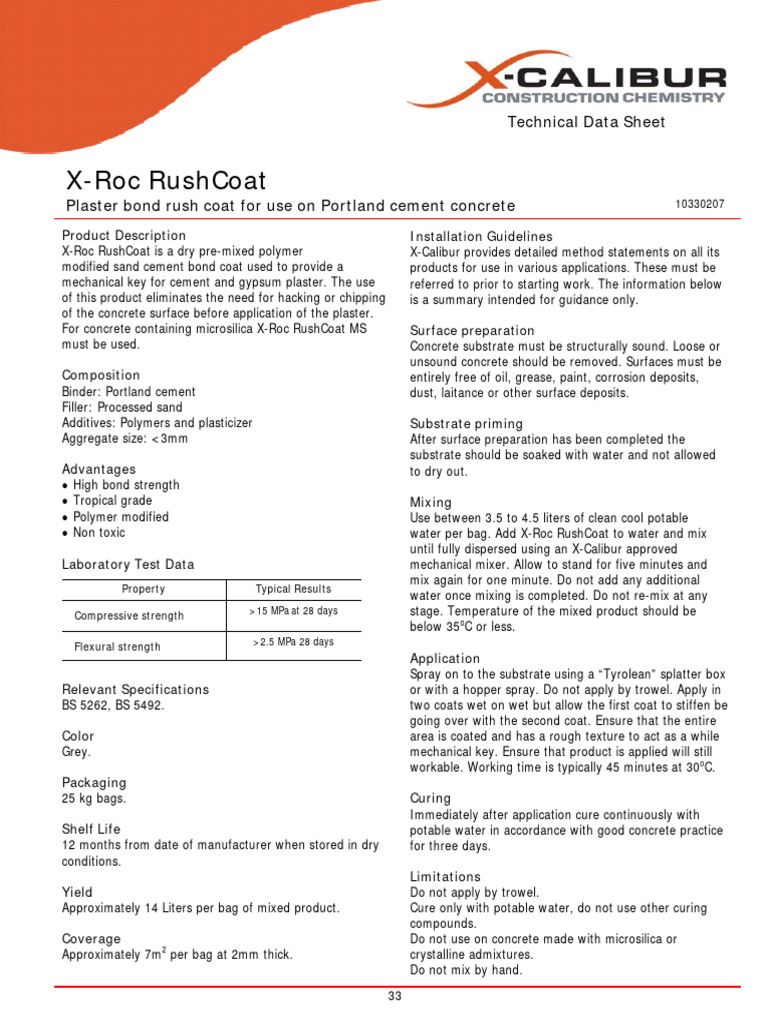 X Roc RushCoat | PDF | Concrete | Cement