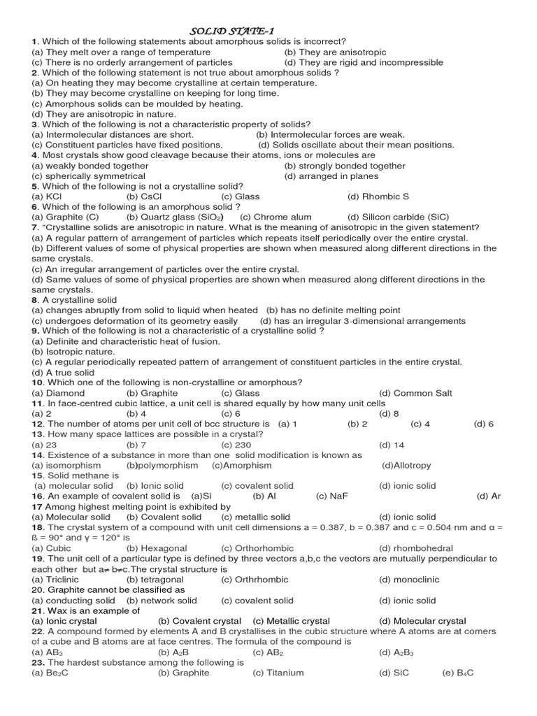 Solid State | PDF | Crystal Structure | Crystal