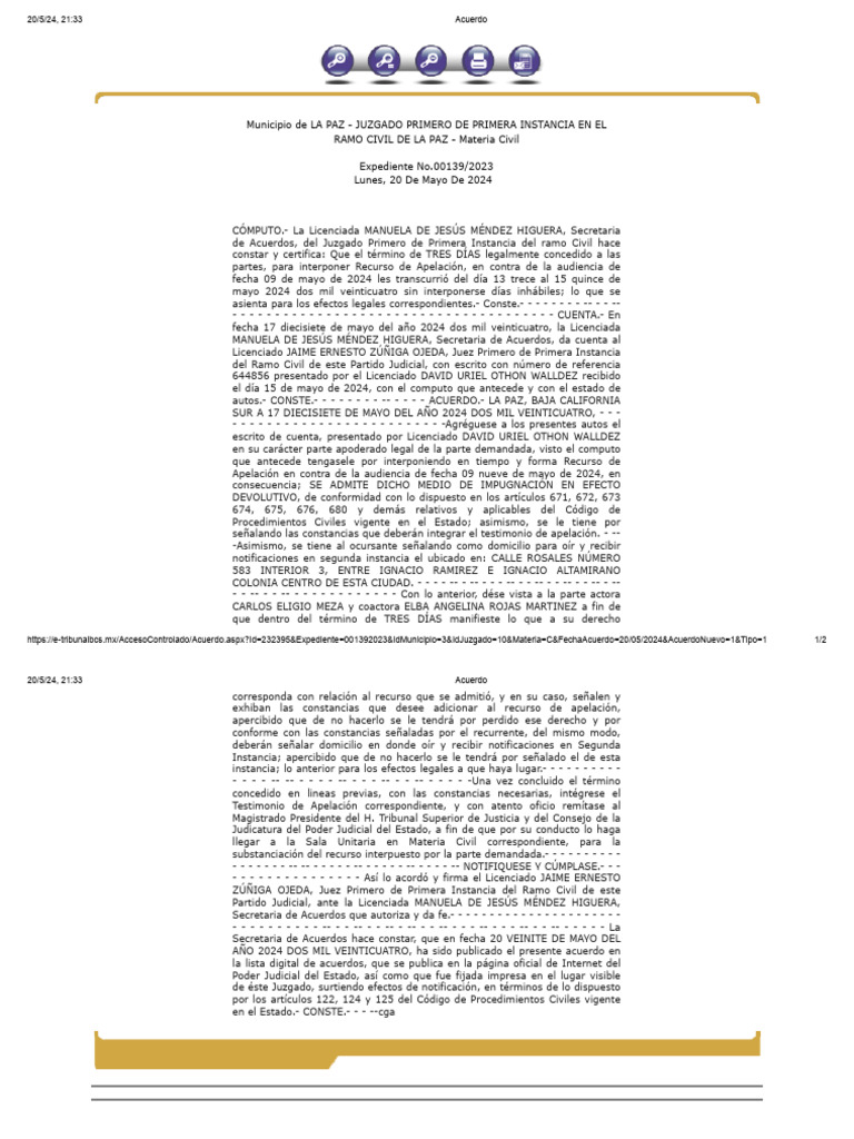 Acuerdo 00139-2023 | PDF | Judicaturas | Instituciones gubernamentales