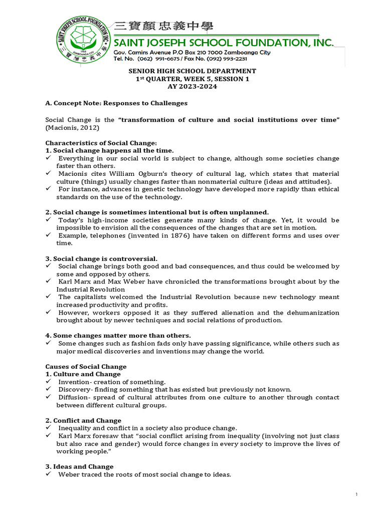 Q2W5 - Responses To Challenges - 0 | PDF | Immigration | Human Migration