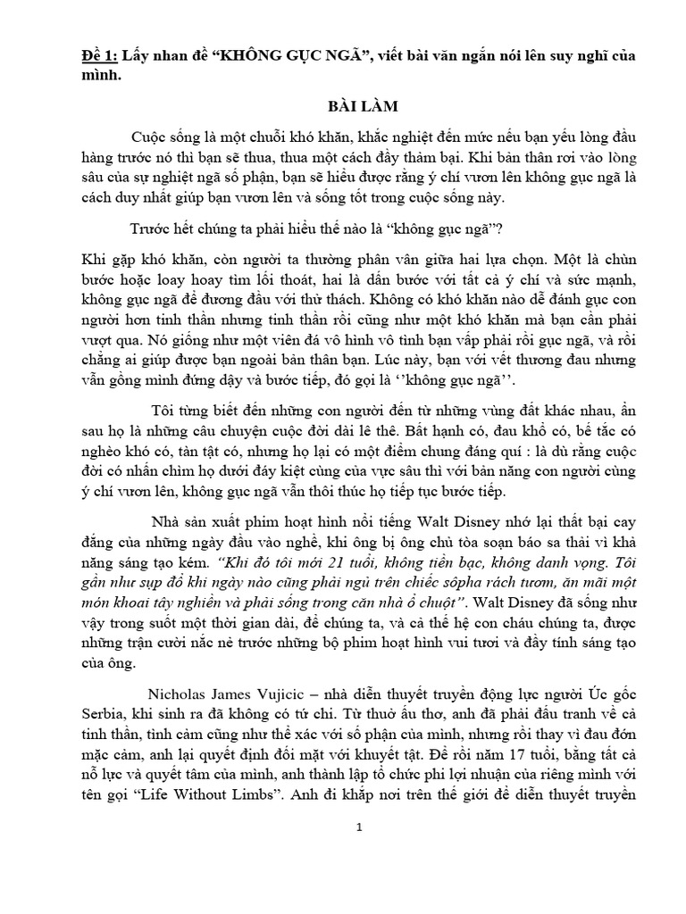 BÀI VĂN MẪU HSG-NLXH | PDF