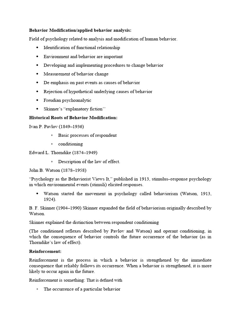 Behavior Modification | Download Free PDF | Reinforcement | Behaviorism