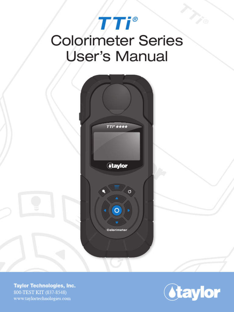 Taylor - TTi-3000 - Colorimeter Users Manual | PDF | Color | Light ...