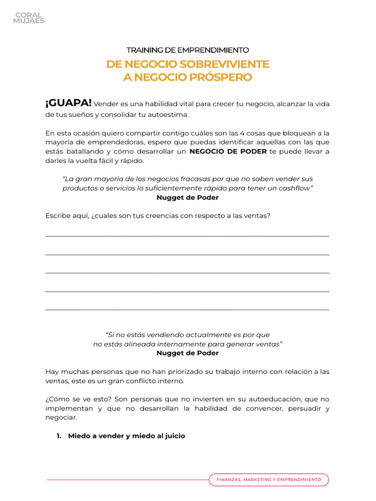 Workbook - Lead Magnet Emprende Con Poder - Noviembre 2022 | PDF