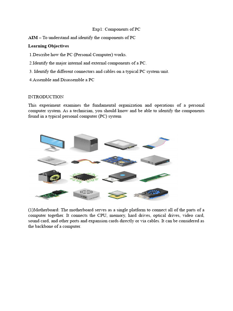 Component of PC | PDF | Personal Computers | Central Processing Unit
