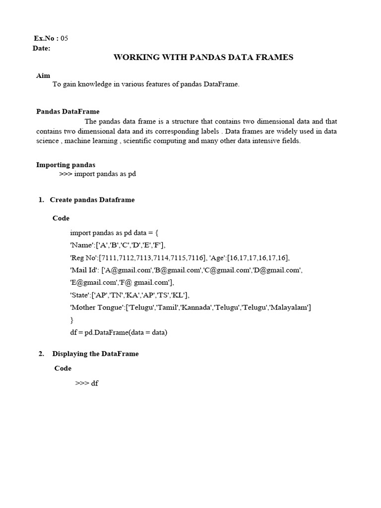 Working With Panda Pdf Software Engineering Computer Science