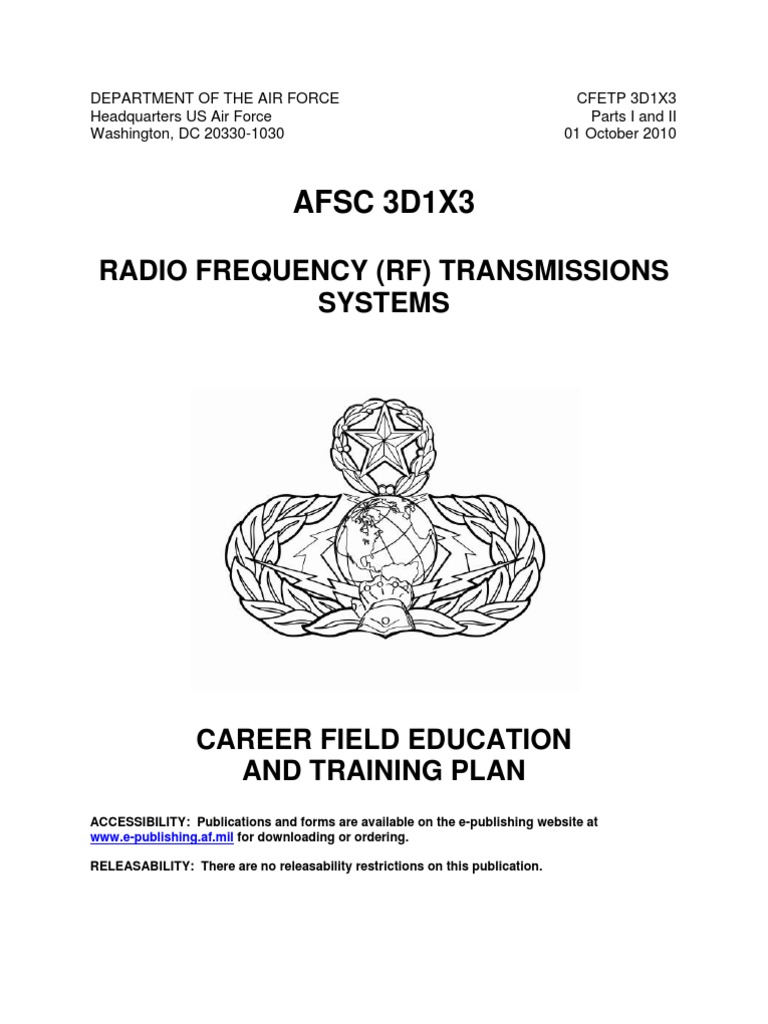 Afsc 3D1X3: Radio Frequency (RF) Transmissions Systems | PDF | United ...