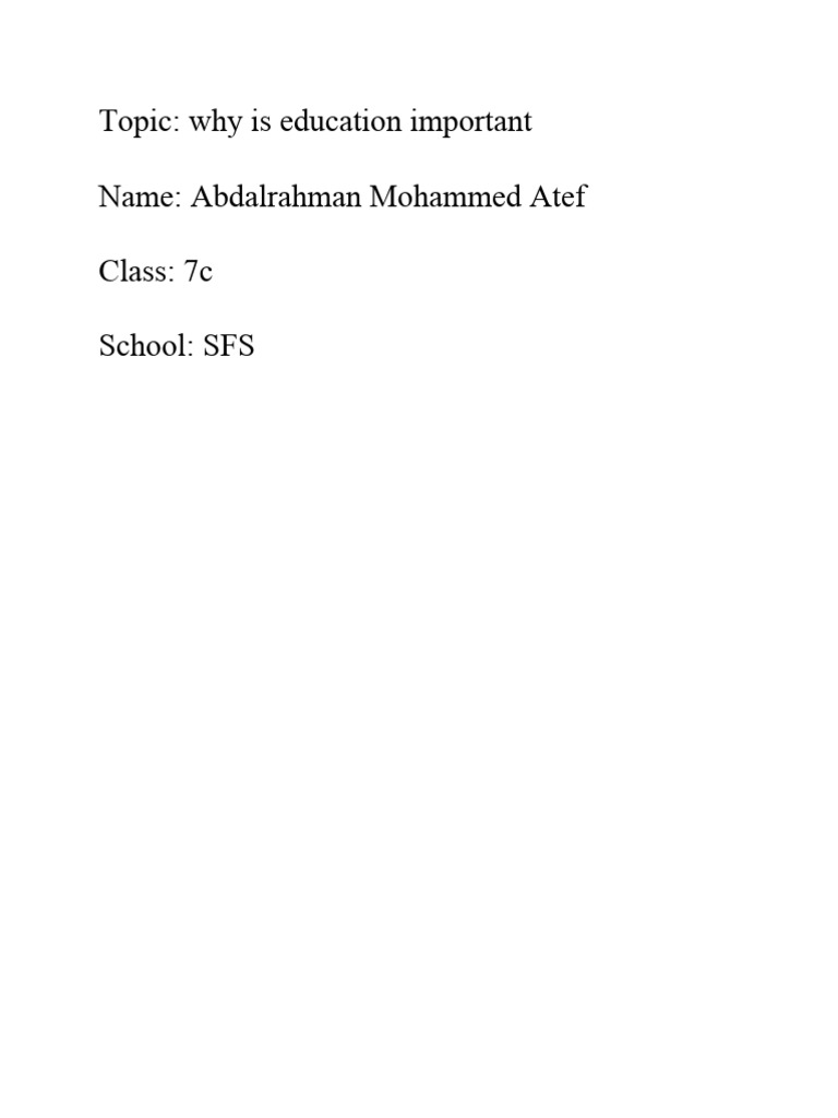 Why Is Education Important | PDF | Adult Education | Learning