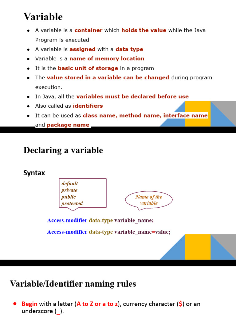 Unit 1 Variables | Download Free PDF | Programming | Constructor (Object Oriented Programming)