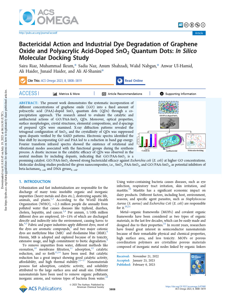 Bactericidal and Molecular Docking | PDF | Redox | Catalysis