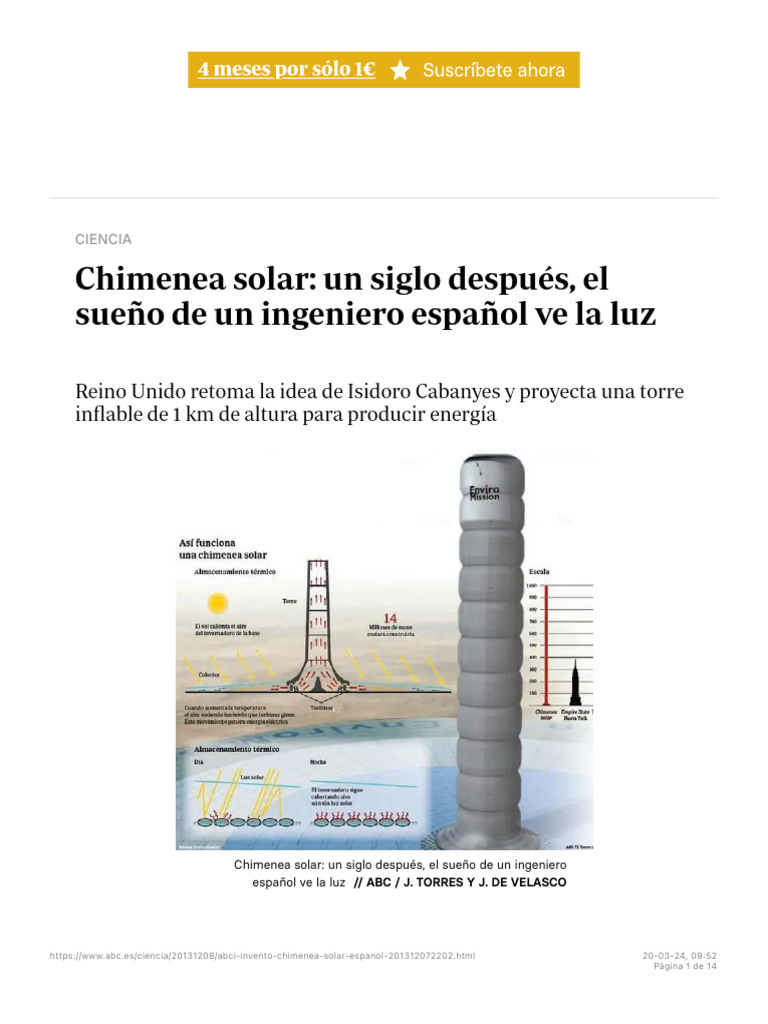 Chimenea Solar - Un Siglo Después, El Sueño de Un Ingeniero Español Ve ...
