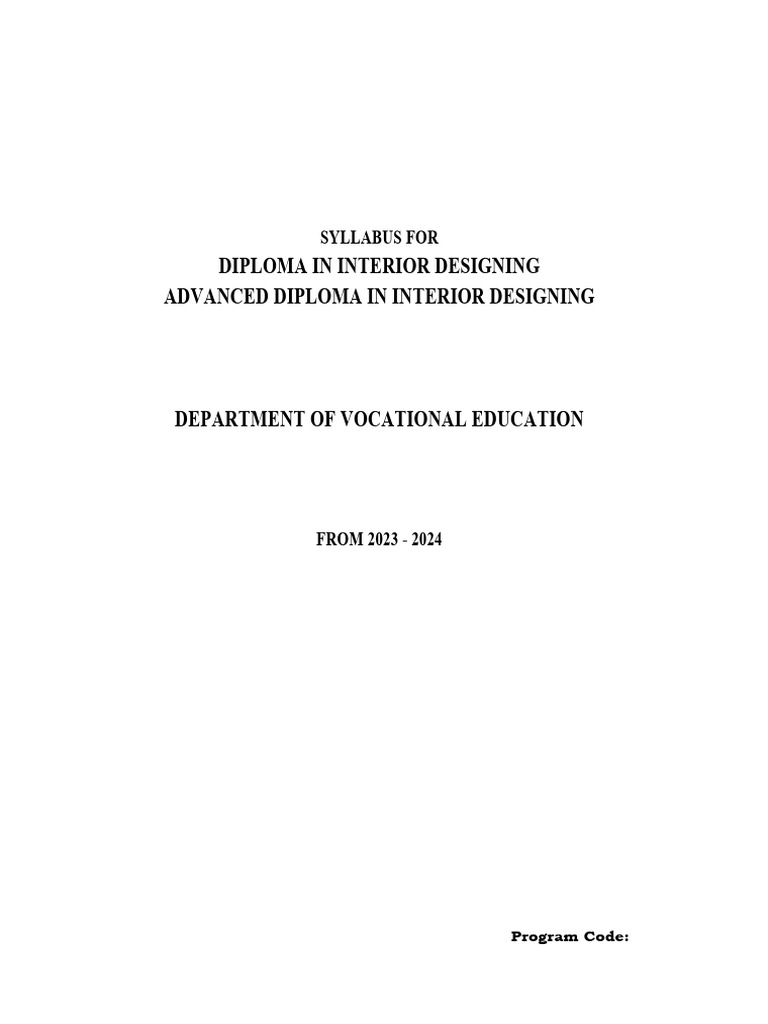 Diploma in Interior Design Syllabus 2023-24 | PDF | Masonry | Air ...