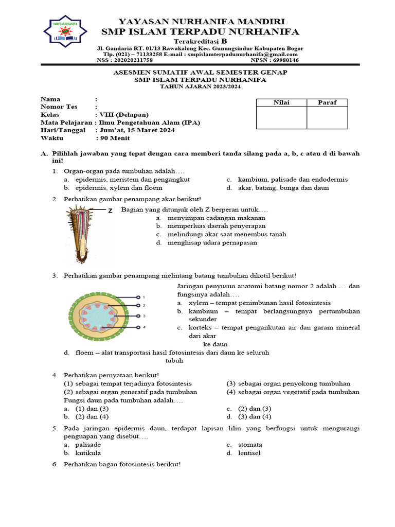 PTS Genap IPA Kelas 8 | PDF