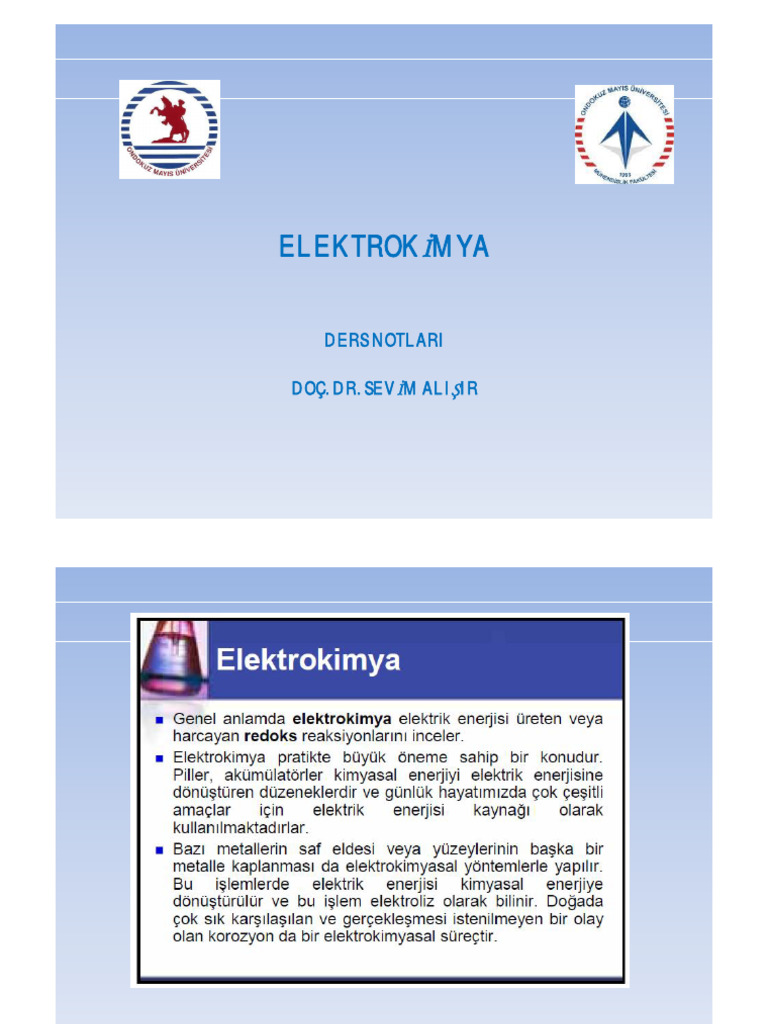 ELEKTROKİMYA | PDF