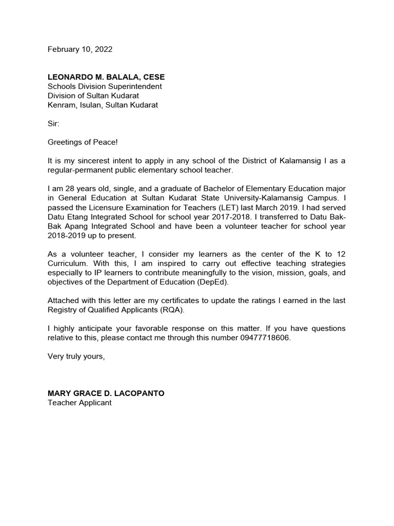 Letter of Intent Division | PDF | Career & Growth | Business
