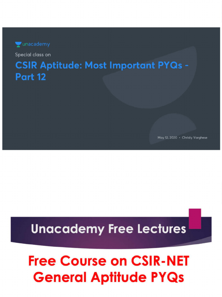 CSIR Aptitude Most Important PYQs Part 12 No Anno | PDF