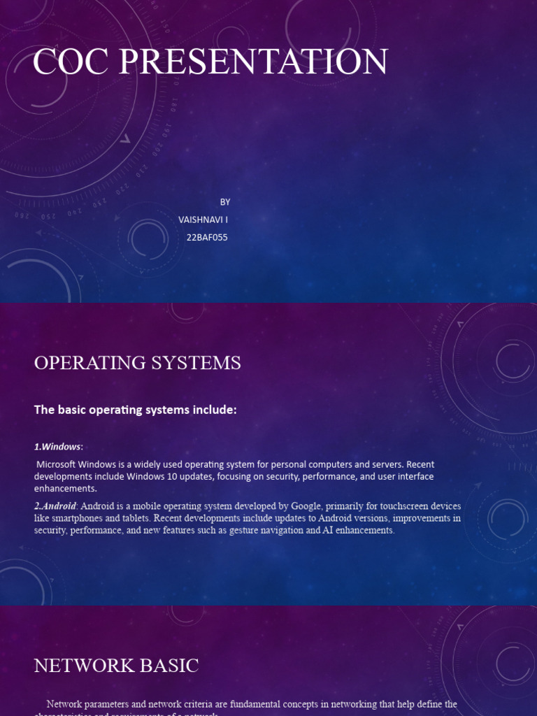 Coc Presentation: BY Vaishnavi I 22BAF055 | PDF