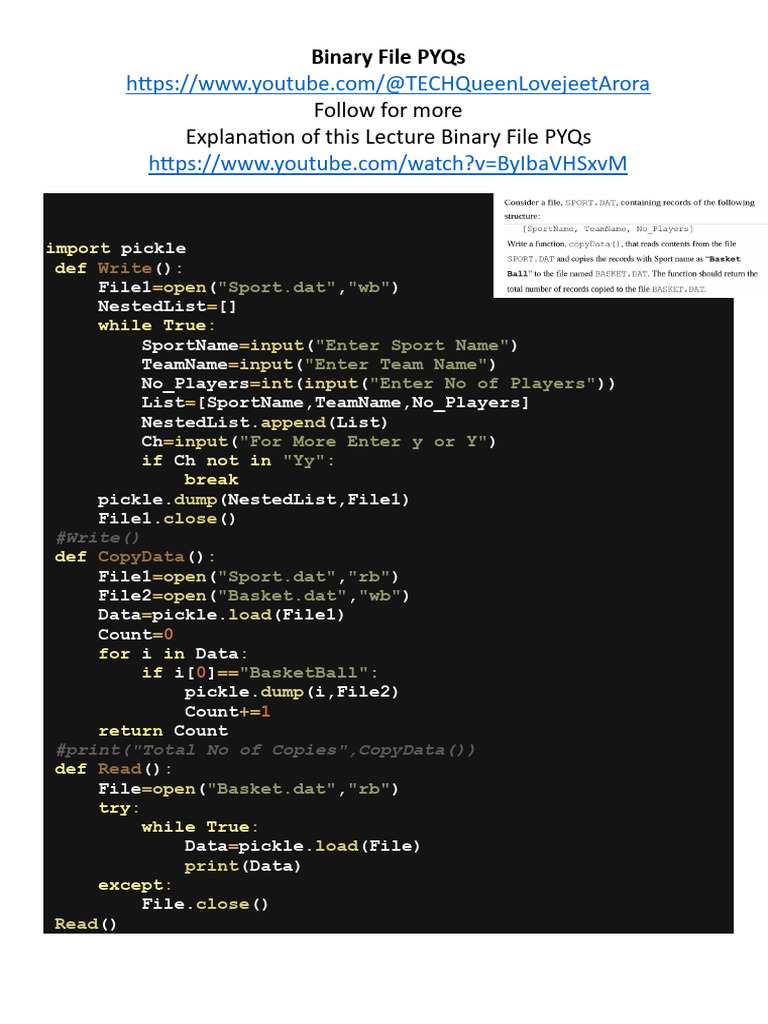 PYQs On Binary File Qs 23 March | PDF