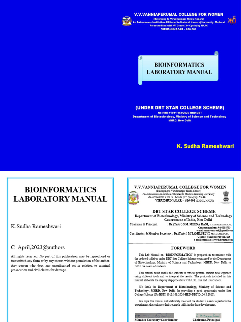LabManual Bioinformatics | PDF | Protein Data Bank | Bioinformatics