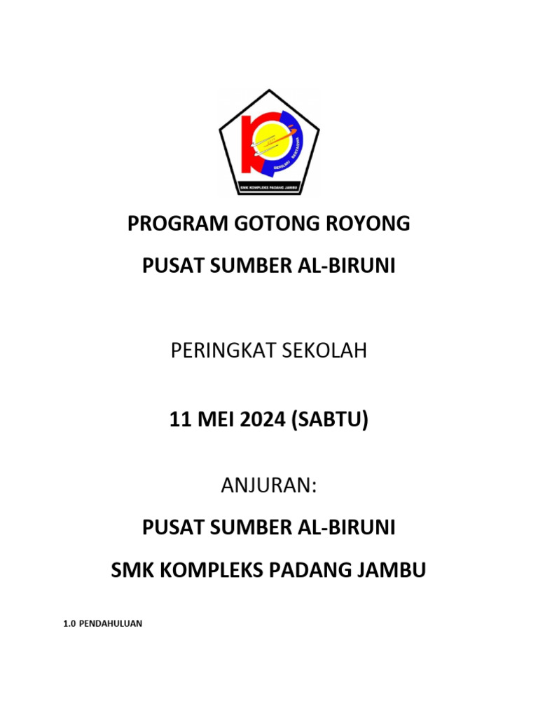 Kertas Kerja Program Gotong Royong PSS | PDF