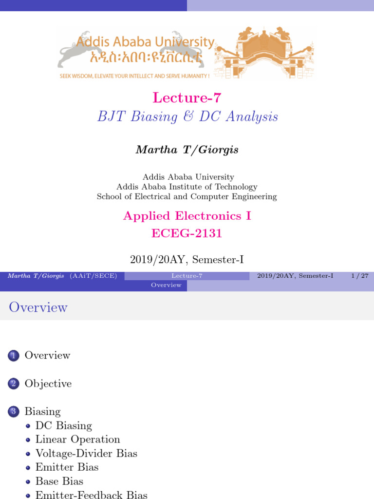 AE.1 Lecture 7 | Download Free PDF | Bipolar Junction Transistor | Transistor