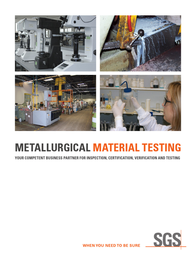 Brochure Metallurgical Testing Lab | PDF | Stainless Steel | Metallurgy