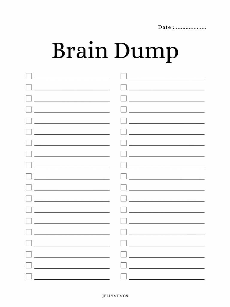 Printable Brain Dump Template 19 | PDF