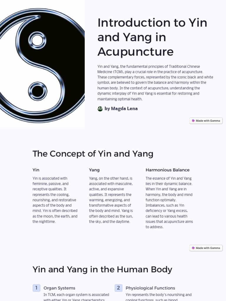 Introduction To Yin and Yang in Acupuncture | PDF | Traditional Chinese ...