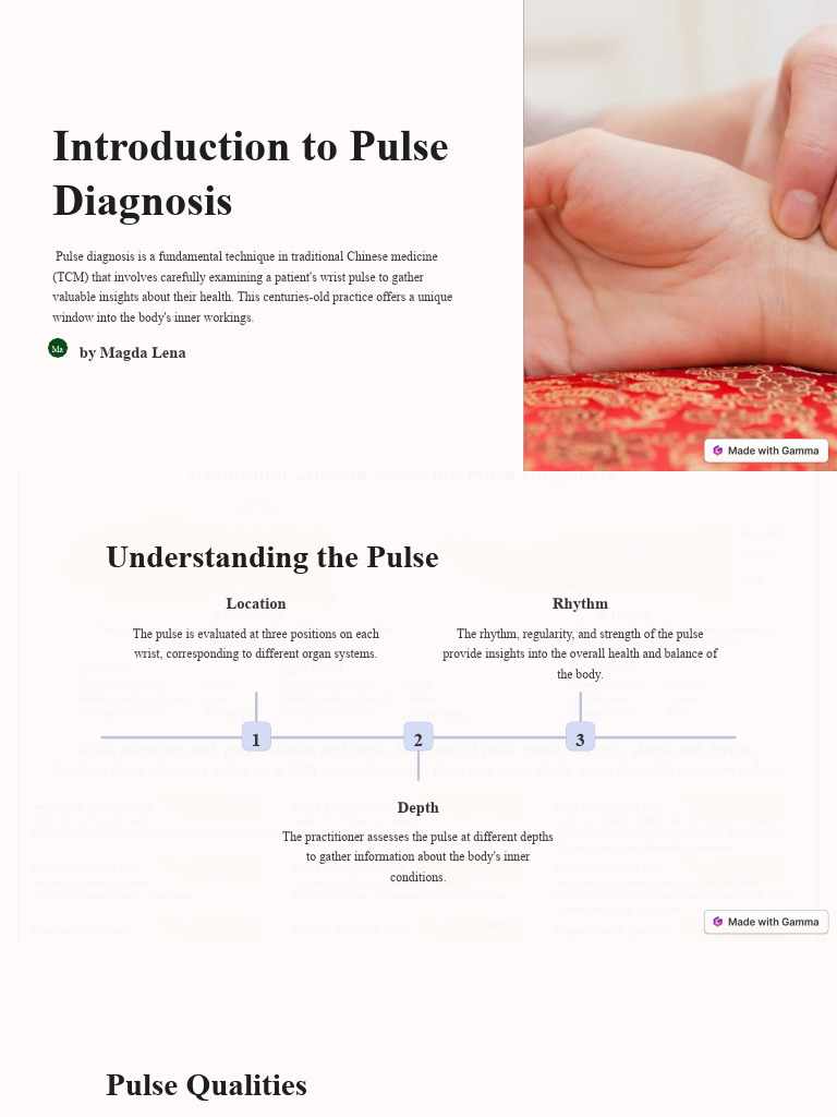 Pulse Diagnosis in Chinese Medicine | PDF | Traditional Chinese ...