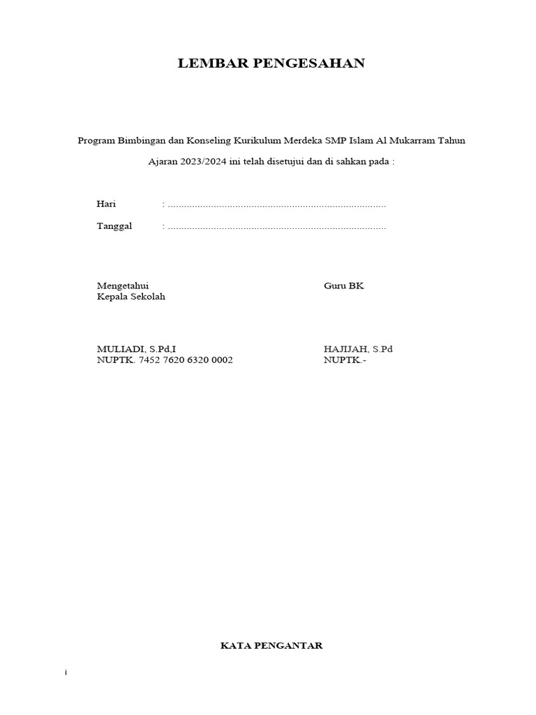 LEMBAR PENGESAHAN Program | PDF