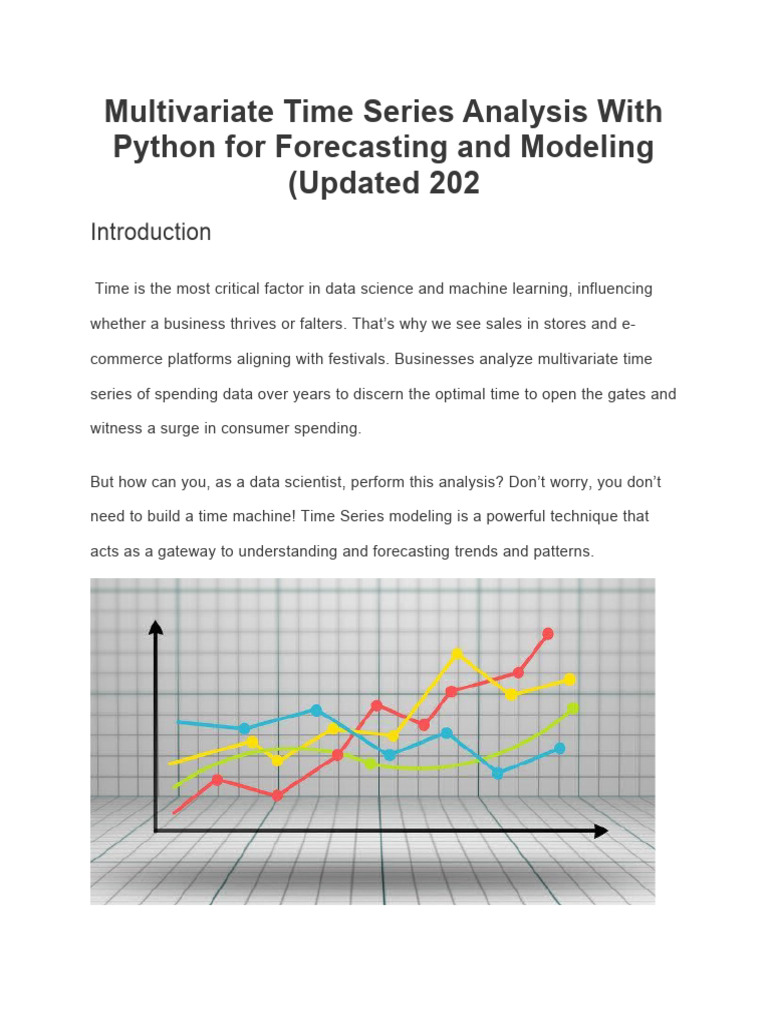 Multivariate Time Series Analysis With Python For Forecasting And Modeling Pdf Vector