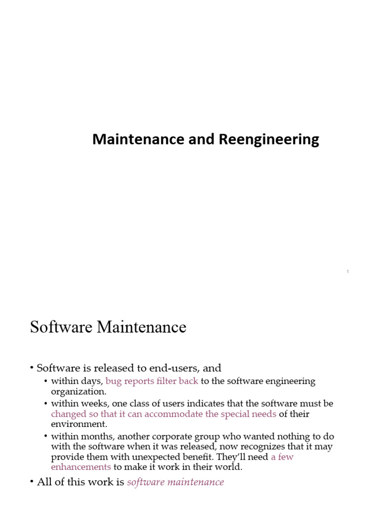 Software Maintenance and Reengineering Guide | PDF | Business Process | Prototype