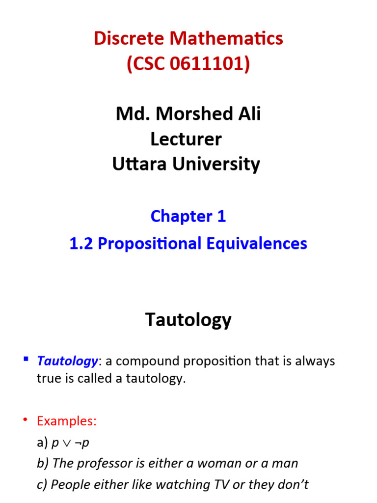 Lecture 02 | PDF | Contradiction | Logic