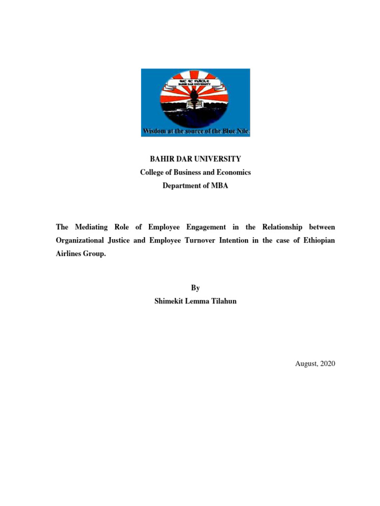 Shimekit MBA Thesis Final | PDF | Psychology | Organizational Behavior
