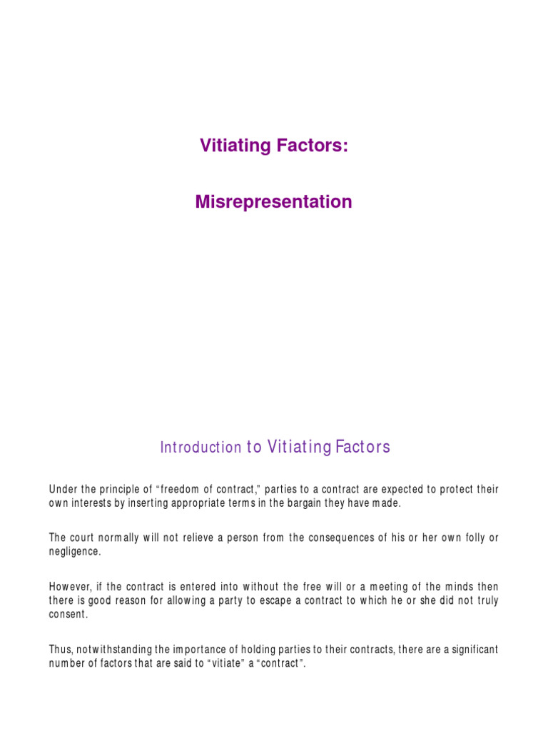 Misrepresentation in Contract Law | PDF | Misrepresentation | Damages