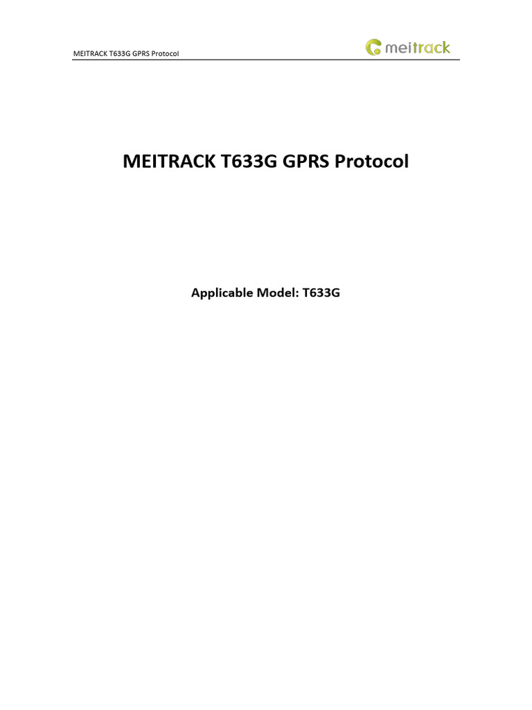 MEITRACK T633G GPRS Protocol | PDF | Byte | Ascii