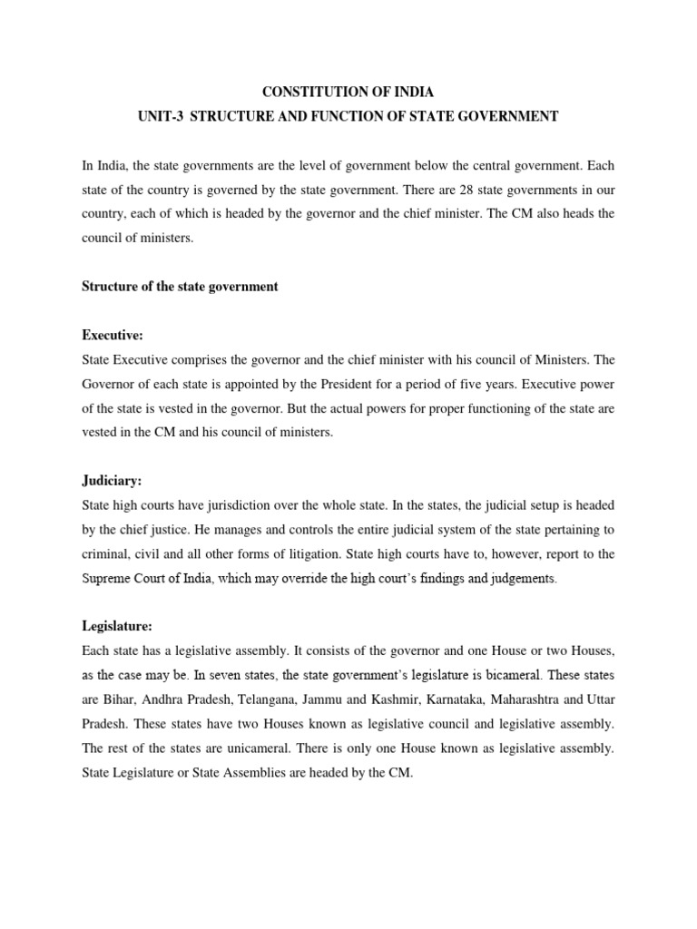 Notes-Unit 3 COI | PDF | Supreme Courts | Cabinet (Government)