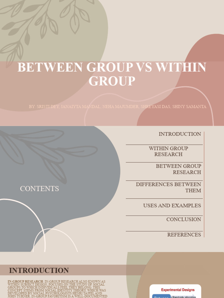Comparing Between and Within Group Designs | PDF | Psychology ...
