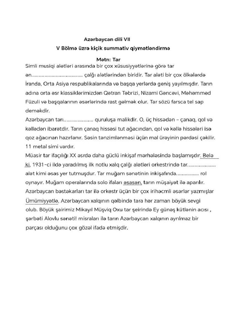 Azərbaycan Dili 7 KSQ 5 | PDF