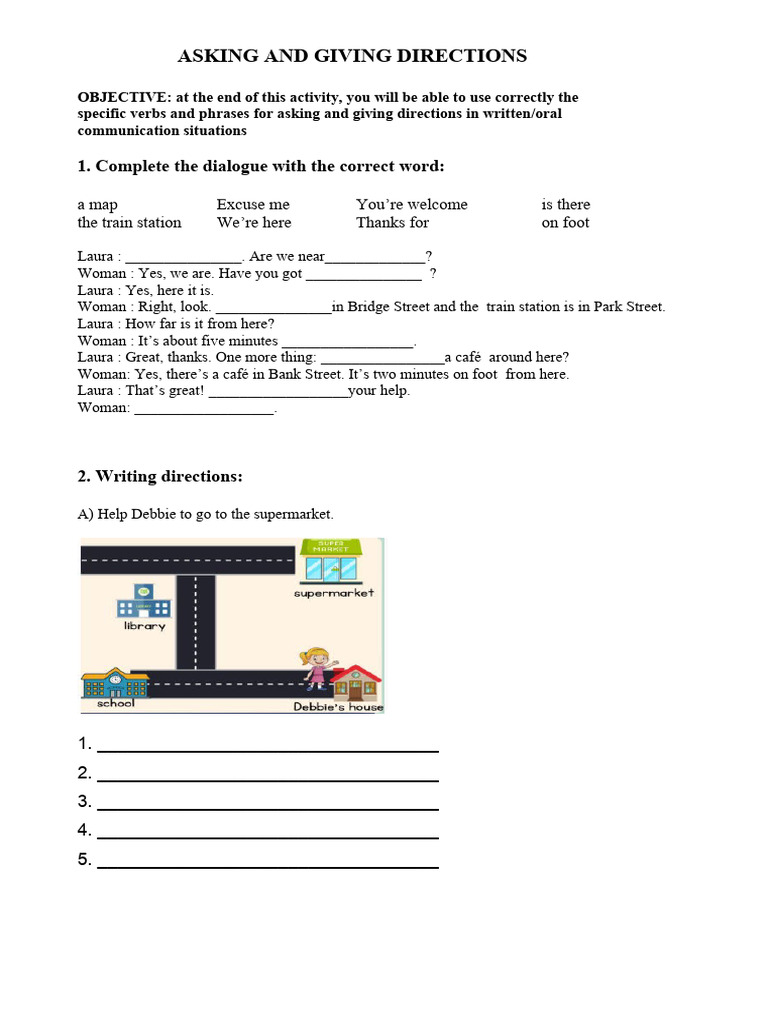 Giving Directions - Exercises | PDF